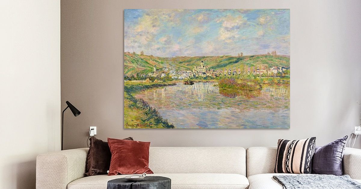 Claude Monet,Late namiddag van Vetheuil op canvas, behang, poster en meer
